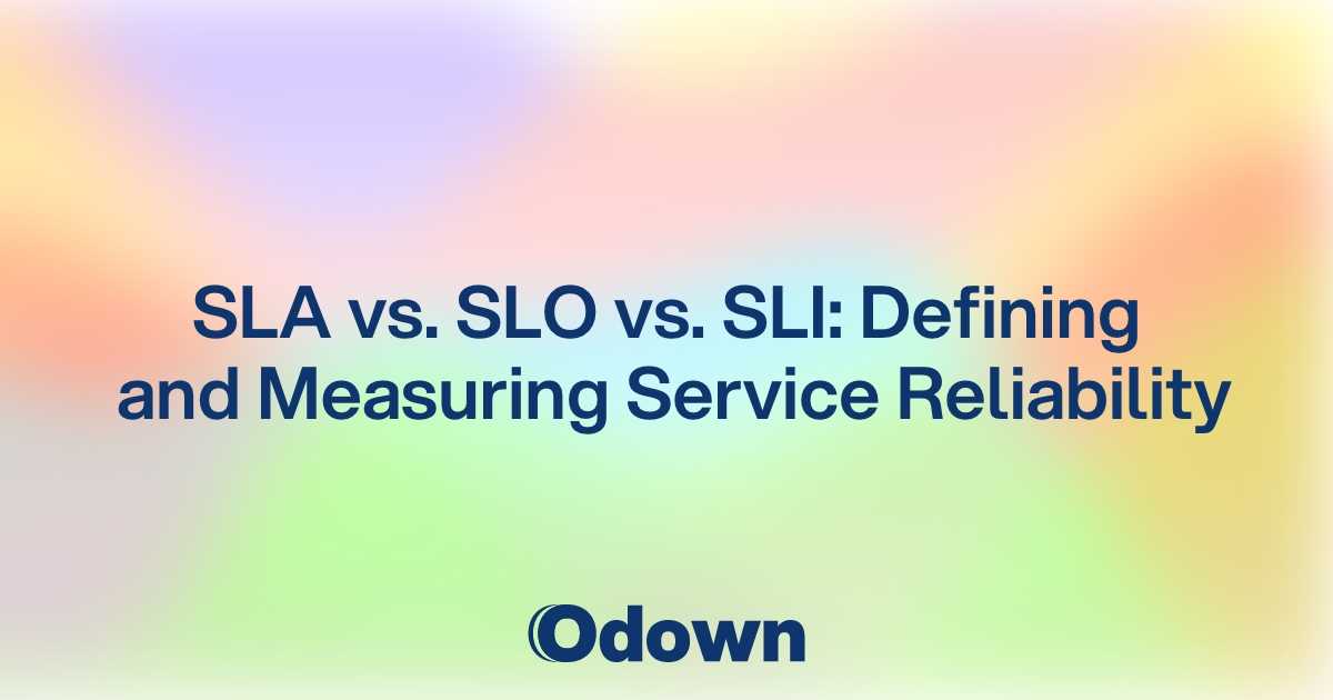 Odown Blog | SLA vs. SLO vs. SLI: Defining and Measuring Service ...